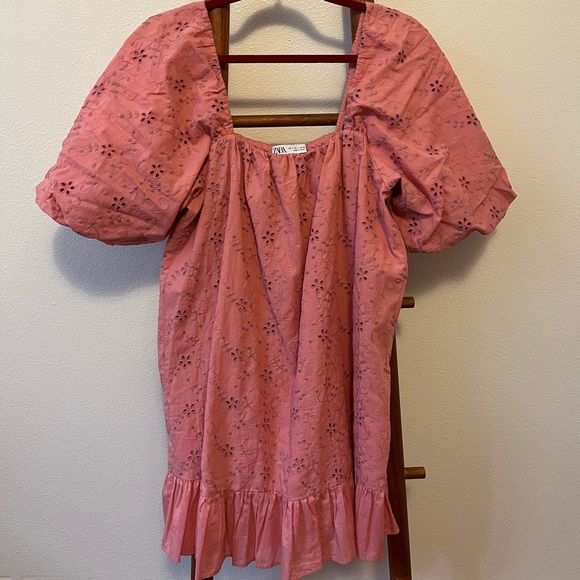 Zara | Dresses | Zara Pink Square Neck Mini Dress | Poshmark